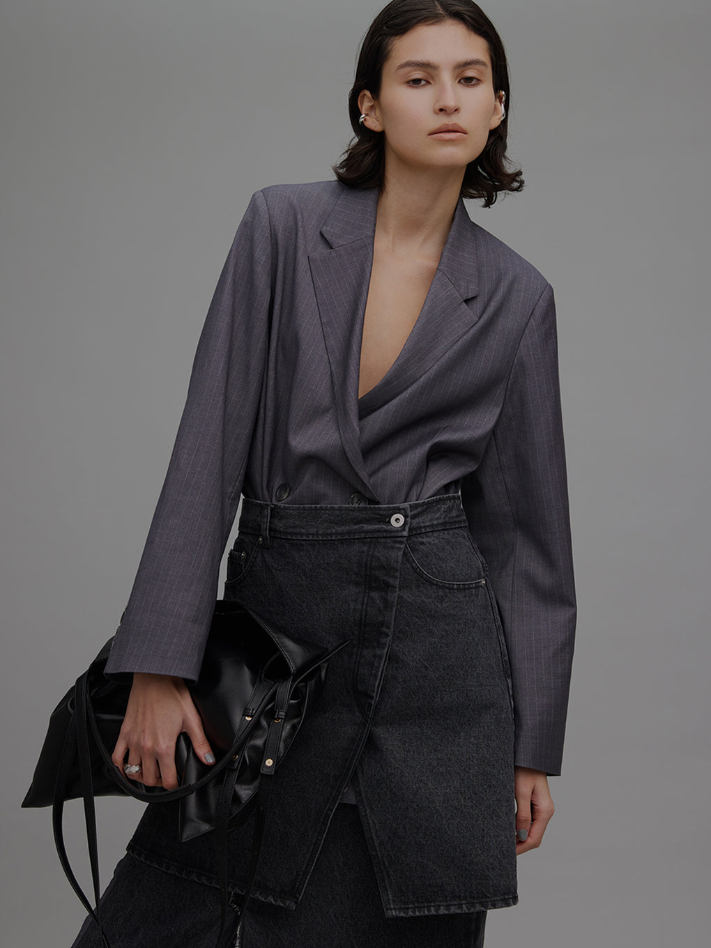 DENIM CORSET COMBINE JACKET