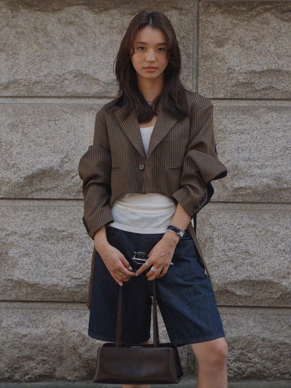 BONBOM×Ameri HOUNDSTOOTH GARTER JACKET