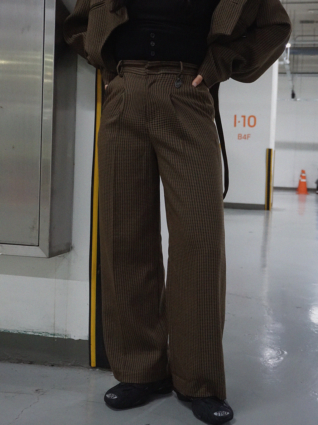 BONBOM×Ameri HOUNDSTOOTH STRAIGHT PANTS