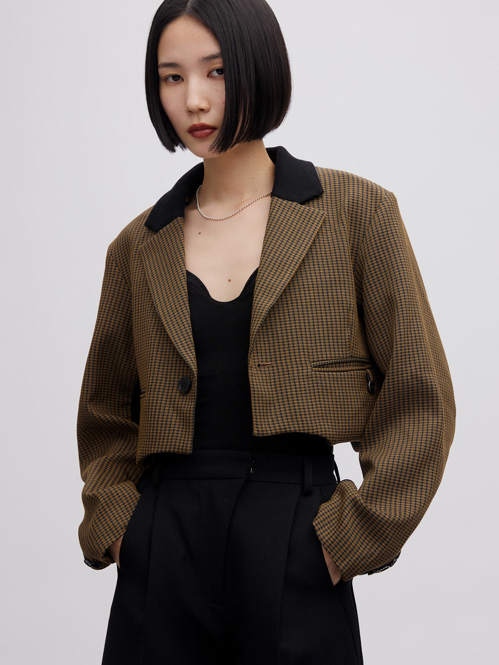 BONBOM×Ameri HOUNDSTOOTH GARTER JACKET